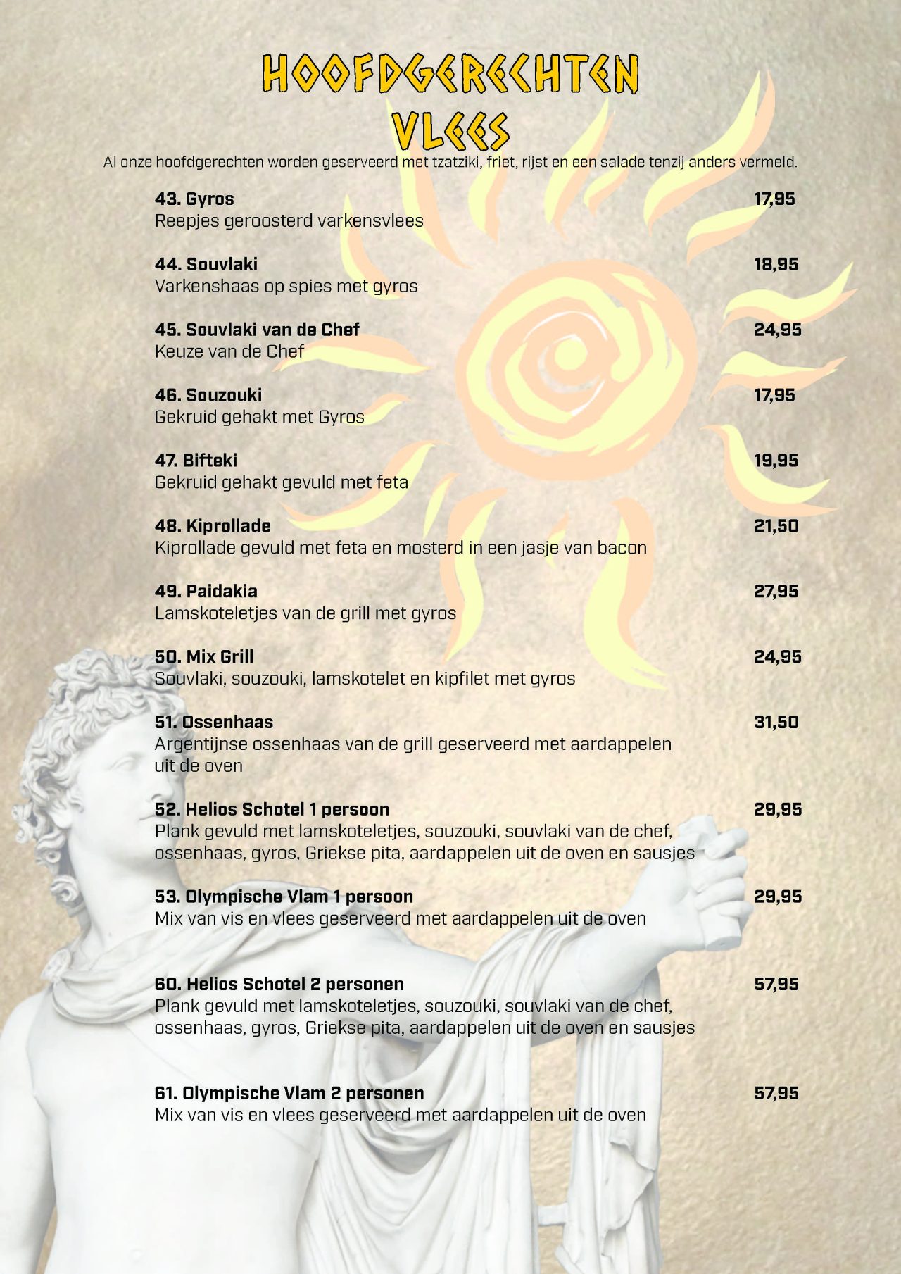 Menu - Griekse Taverna Helios