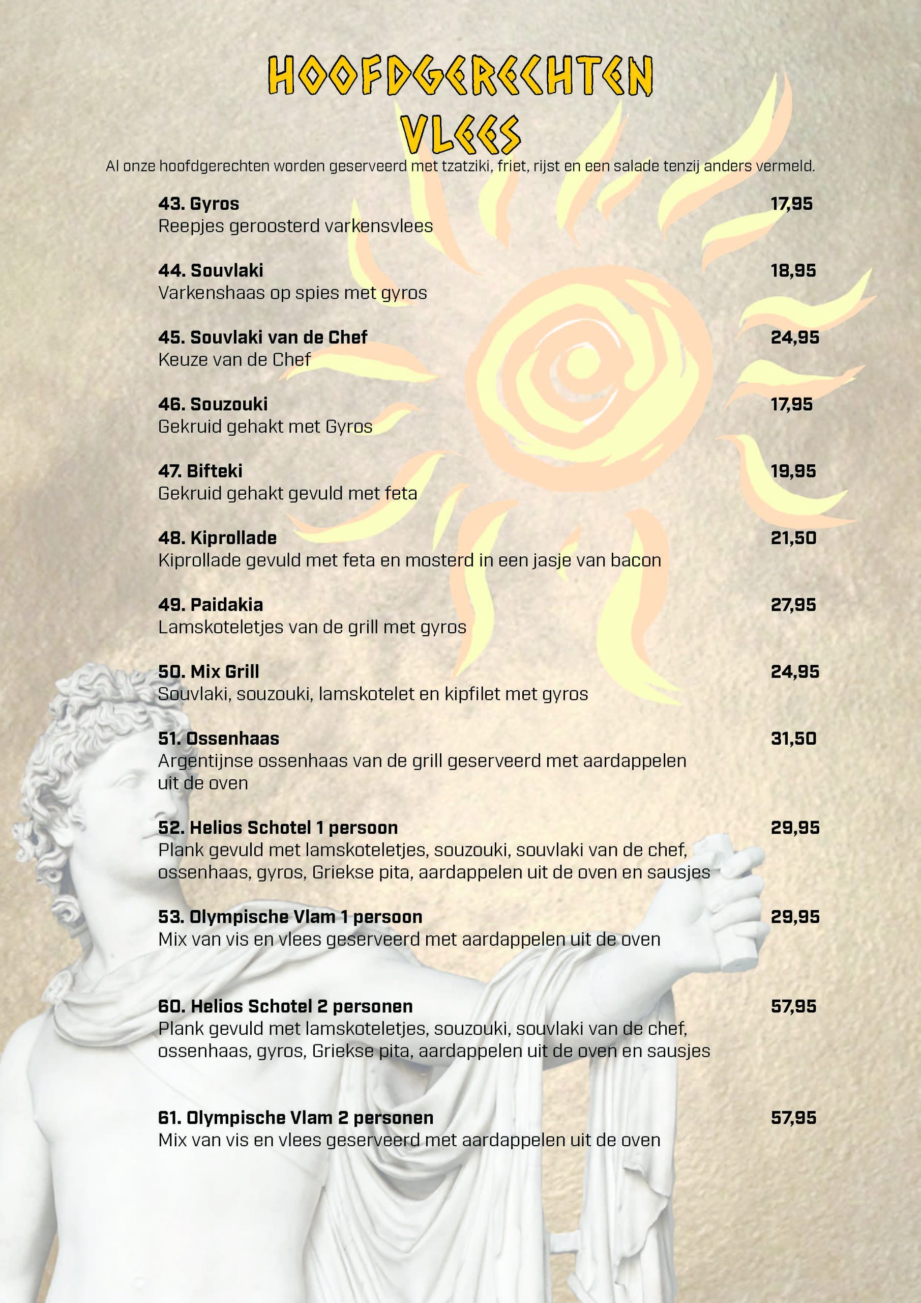 Menu - Griekse Taverna Helios