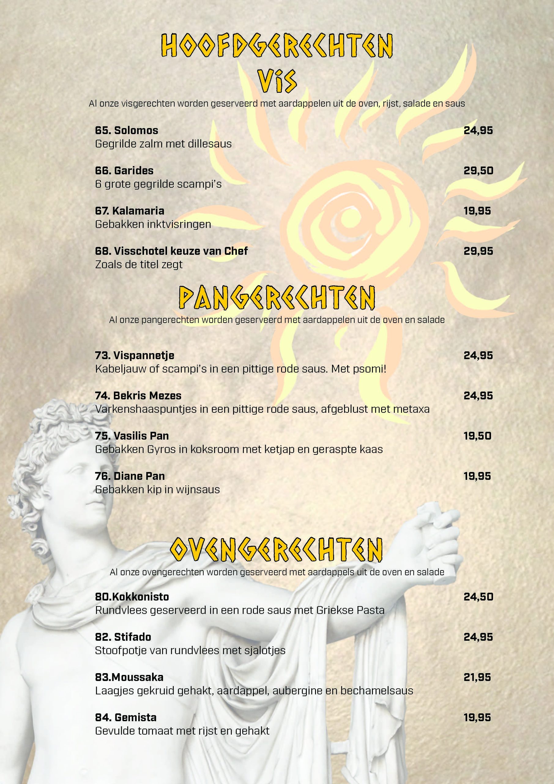 Menu - Griekse Taverna Helios