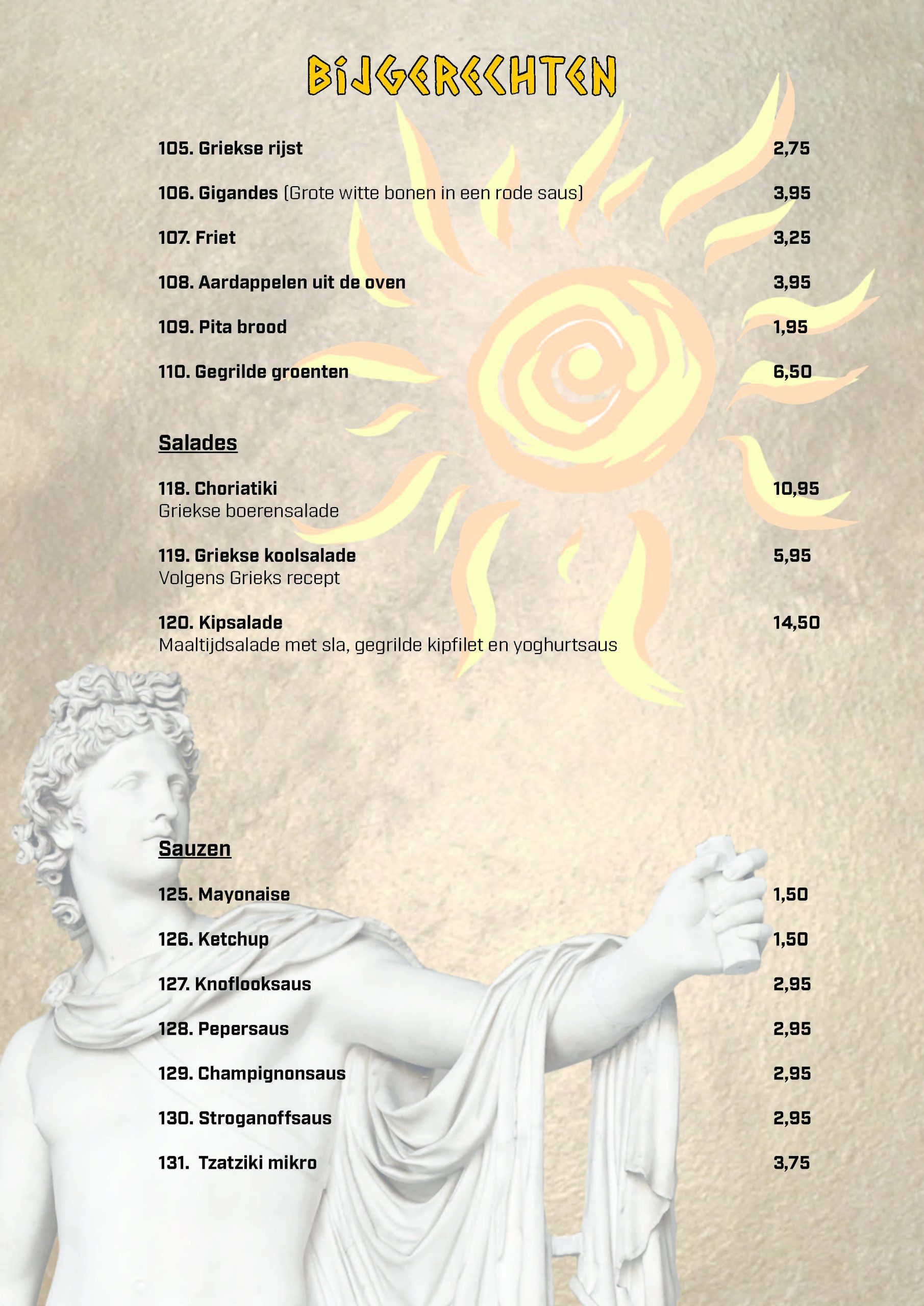 Menu - Griekse Taverna Helios