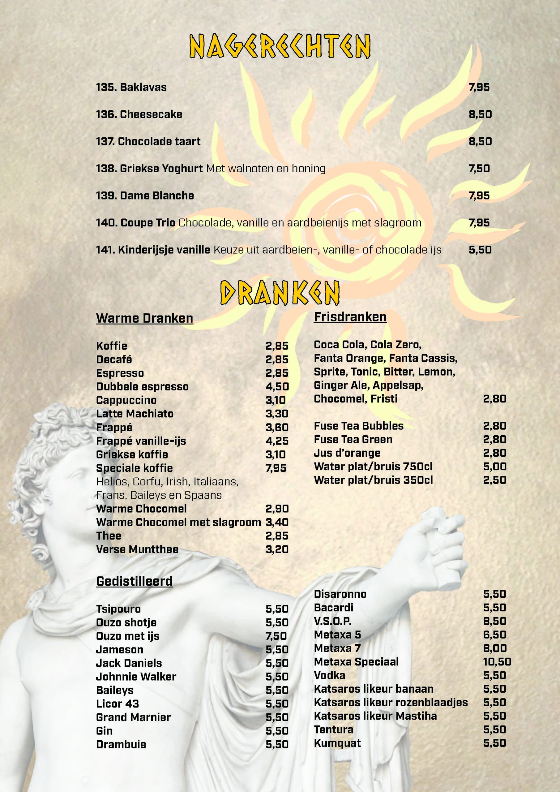 Menu - Griekse Taverna Helios